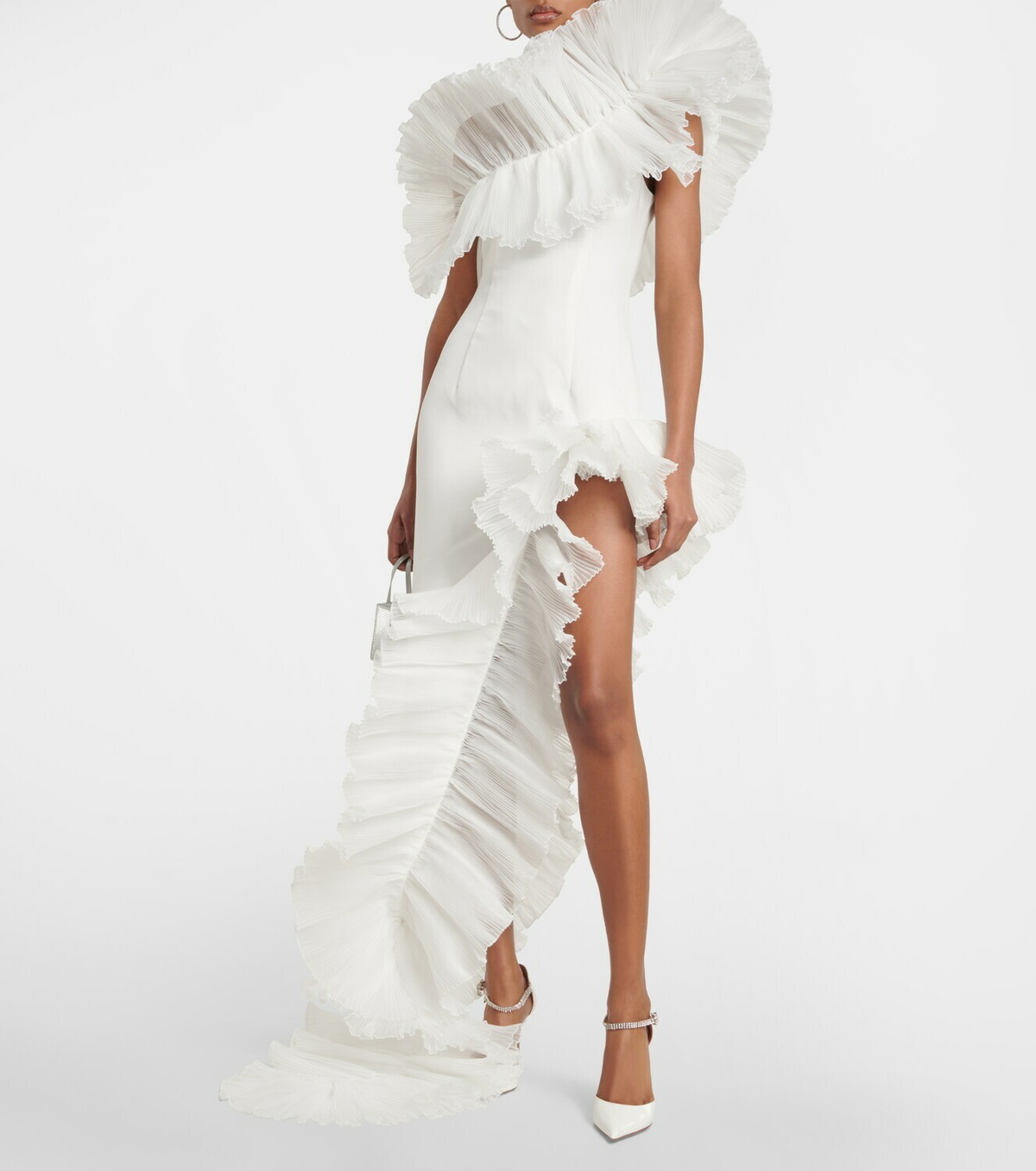 Mônot Ruffle-trimmed crêpe gown Monot