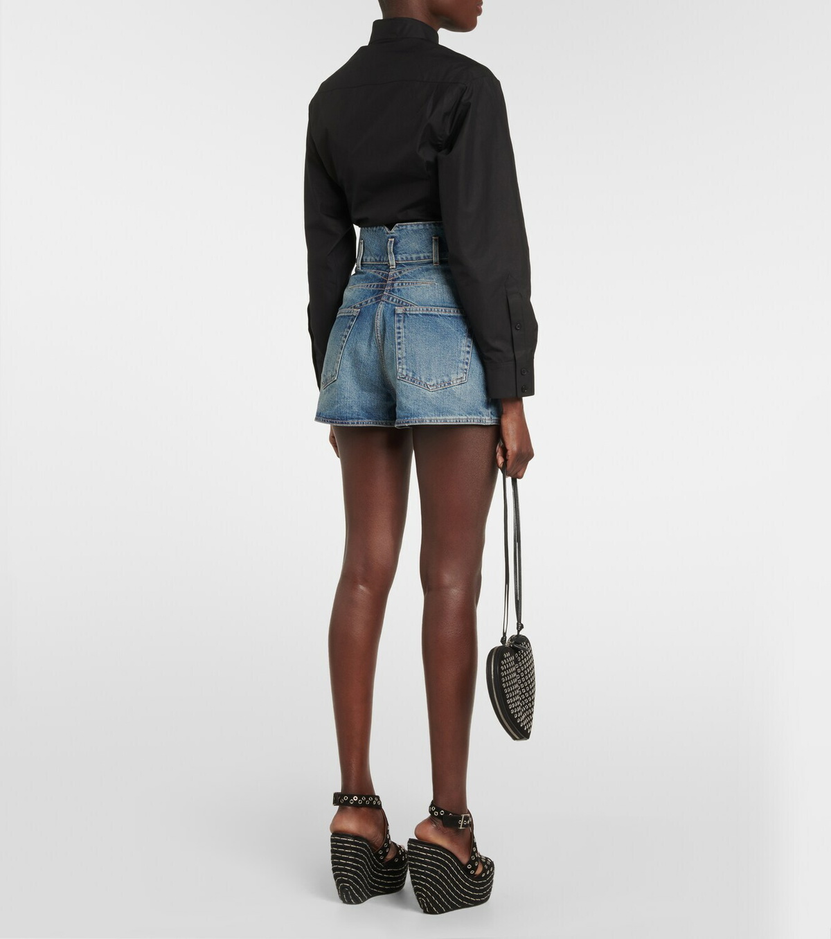 Alaïa High-rise denim shorts ALAÏA