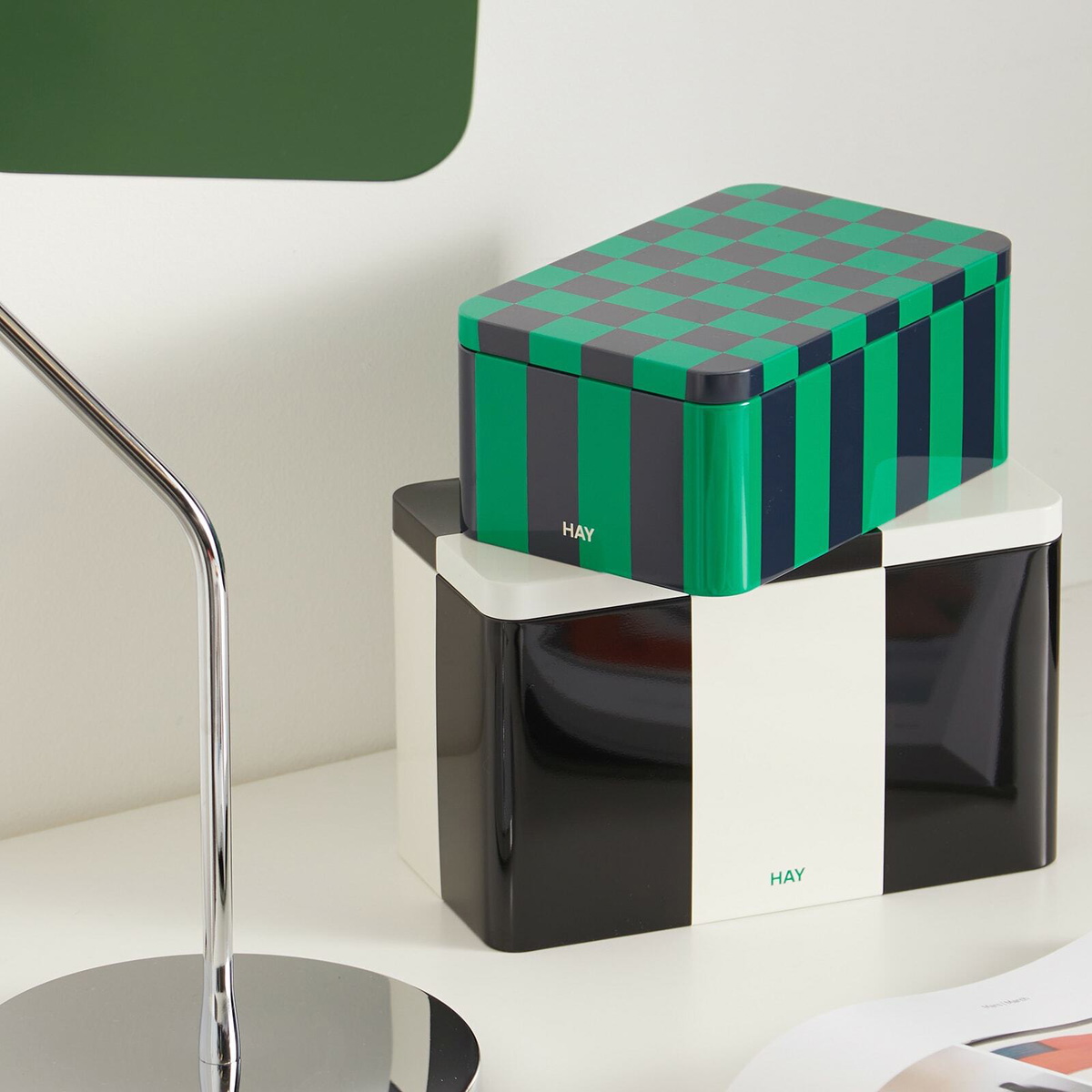 HAY Tin Container - Small in Green/Dark Blue HAY
