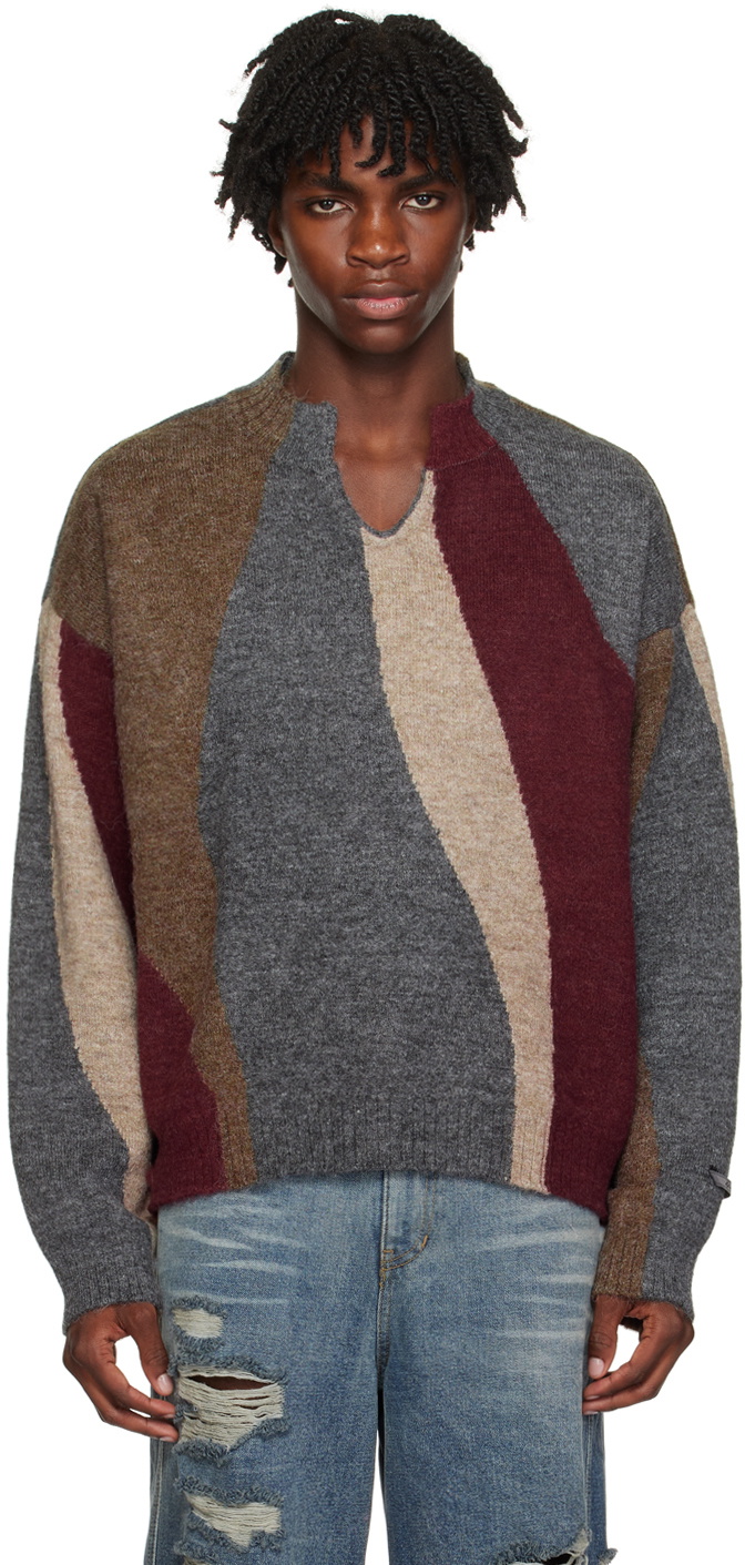 ADER error Brown Intarsia Sweater ADER error