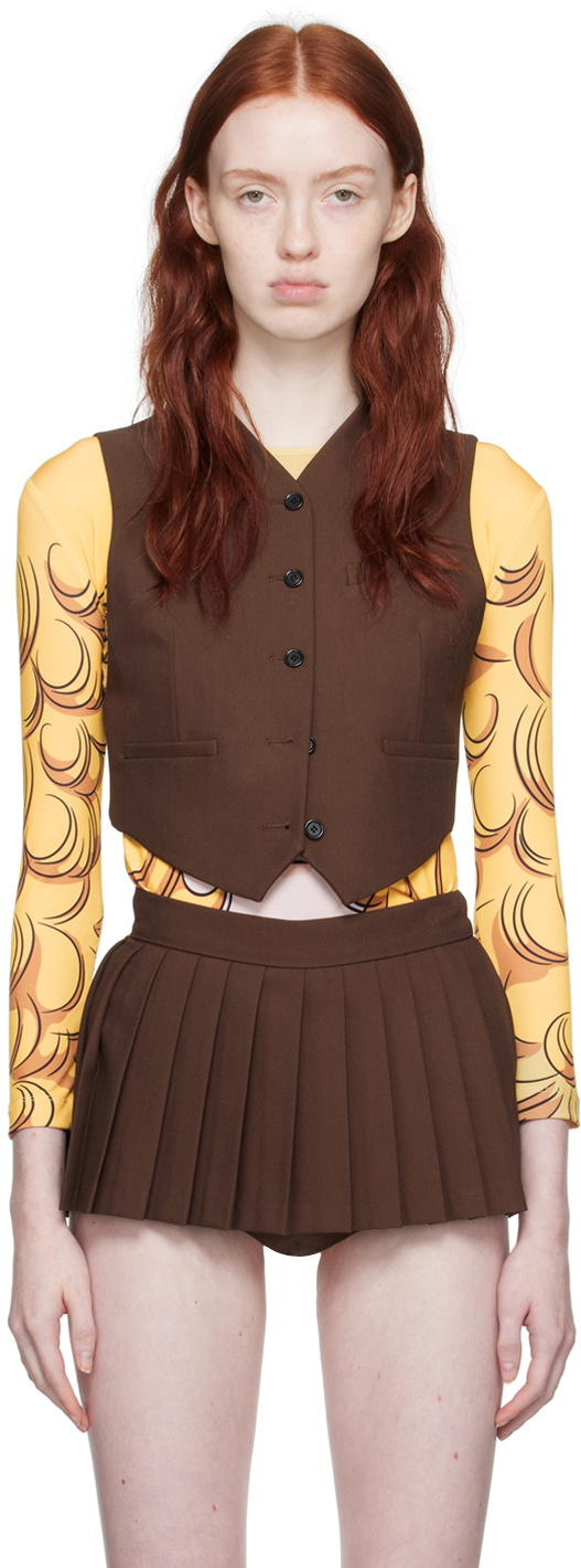 Pushbutton SSENSE Exclusive Brown Vest Pushbutton