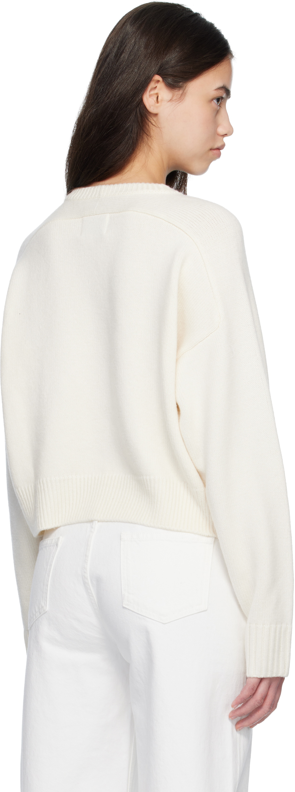 Loulou de Saison Off-White BRUZZI LDS Cropped Sweater Loulou Studio