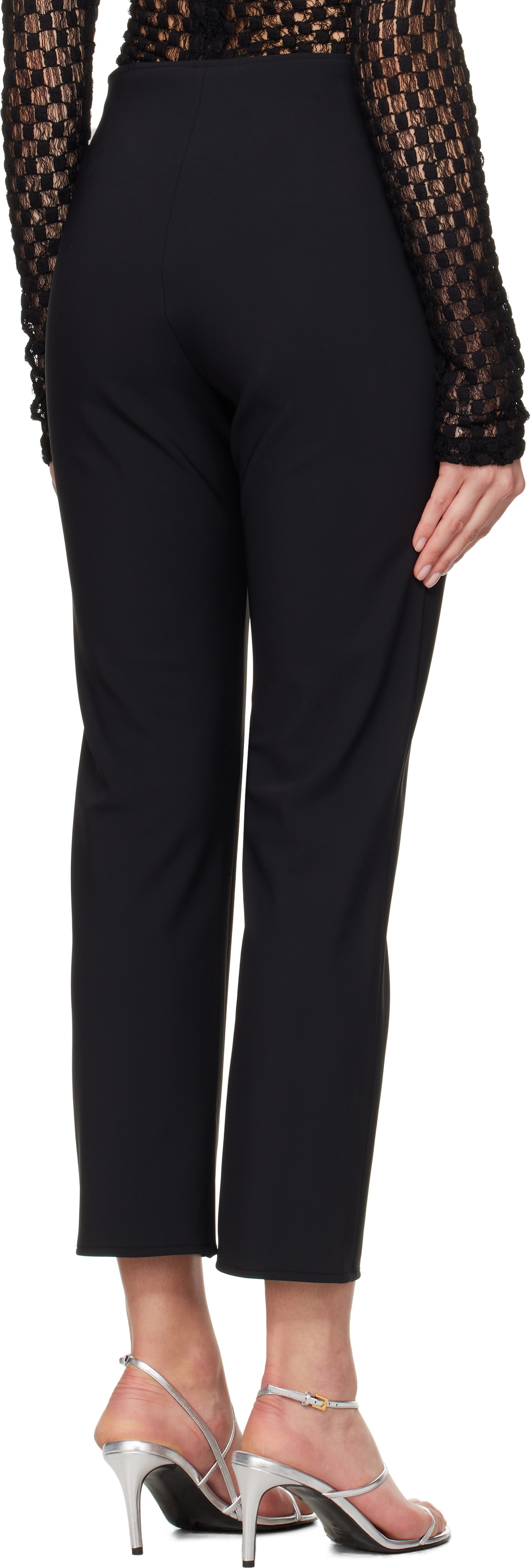 Róhe Black Cigarette Scuba Trousers Róhe