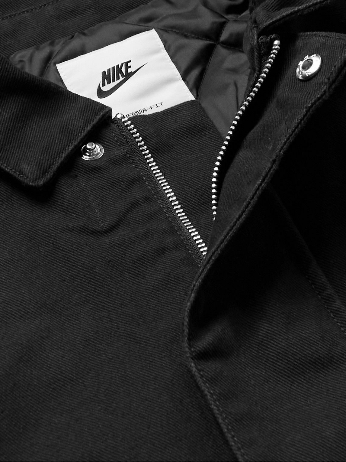 Nike - Logo-Embroidered Quilted Cotton-Canvas Jacket - Black Nike