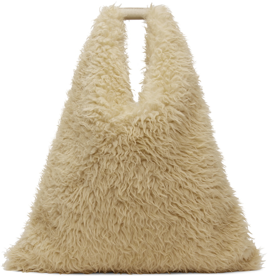 MM6 Maison Margiela Beige Triangle Tote MM6 Maison Margiela