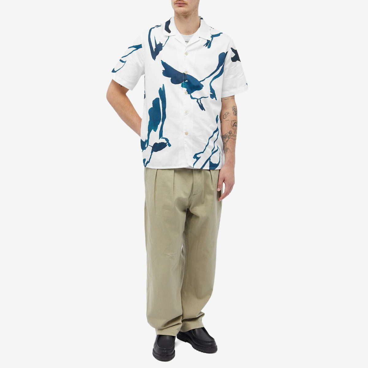 Paul Smith Men's Bird Vacation Shirt in White Paul Smith