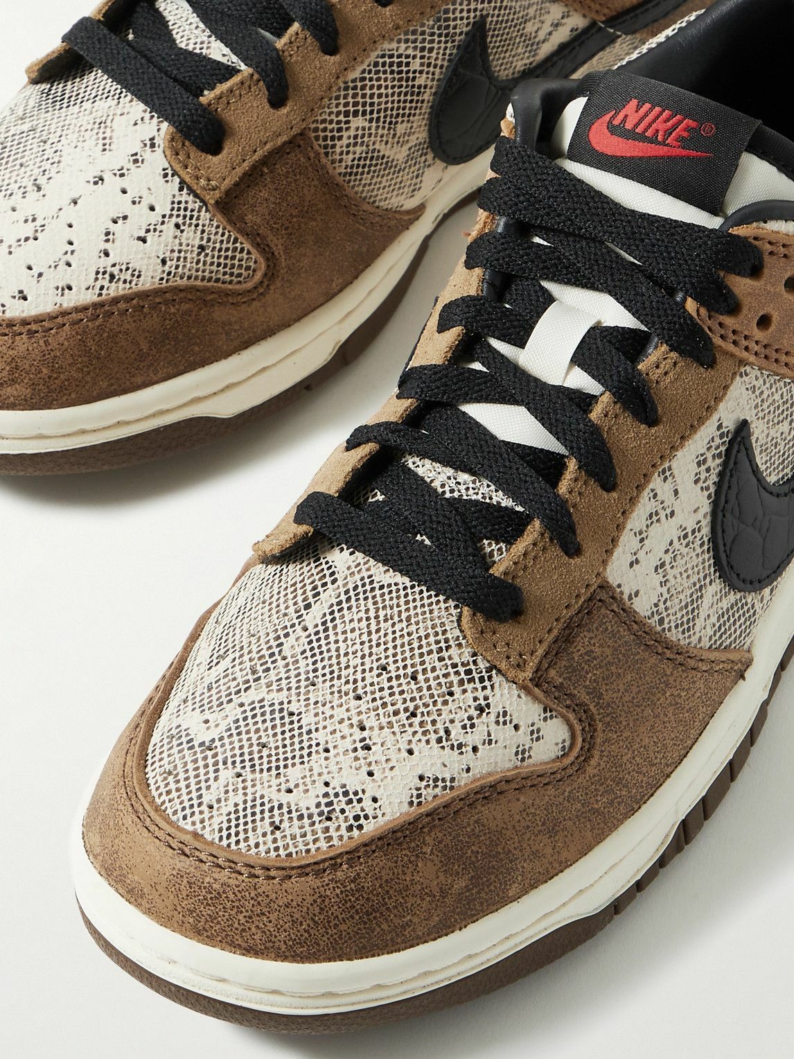 Nike - Dunk Low Retro Distressed Suede, Mesh and Textured-Leather ...