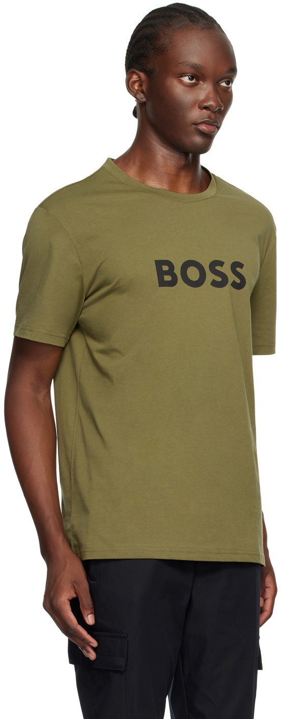 BOSS Green Printed Large Logo T-Shirt BOSS