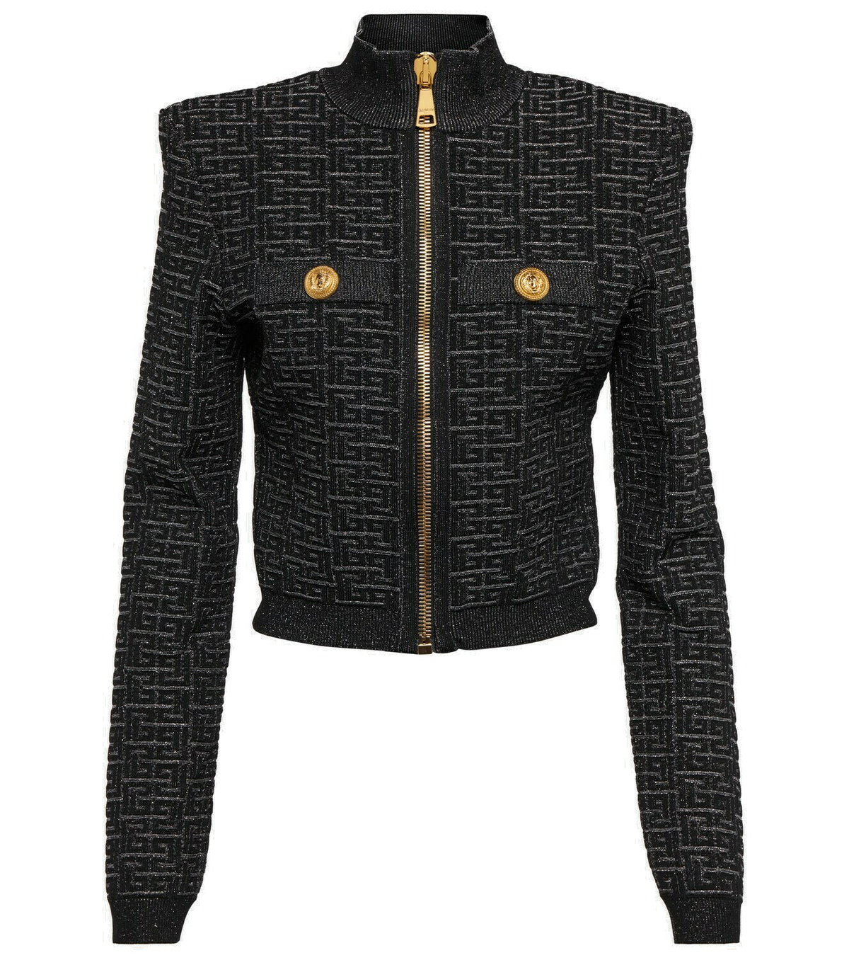 Balmain - Monogram jacquard zip-up cardigan Balmain