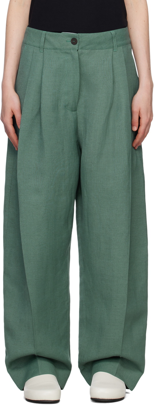 Studio Nicholson Green Acuna Trousers Studio Nicholson