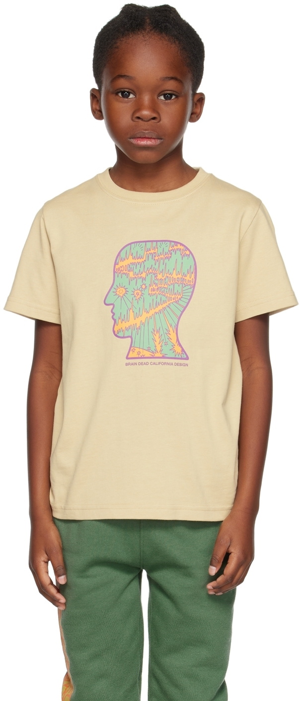 Brain Dead Kids Tan Split Planes T-Shirt Brain Dead