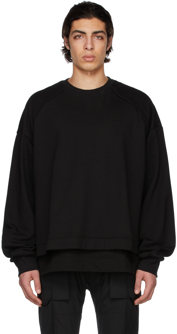 Juun.J Black Double Layered Sweatshirt Juun.J
