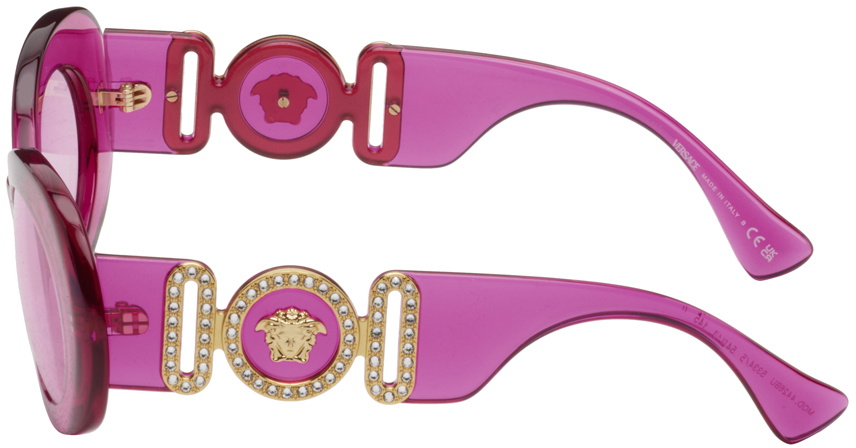 Versace Pink Medusa Biggie Oval Sunglasses Versace