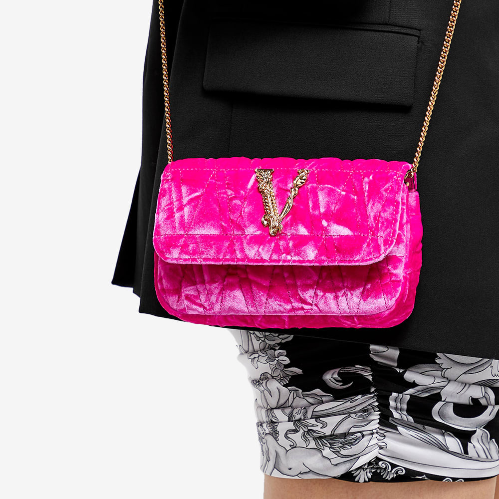Versace Women's Velvet Mini Bag in Pink Versace