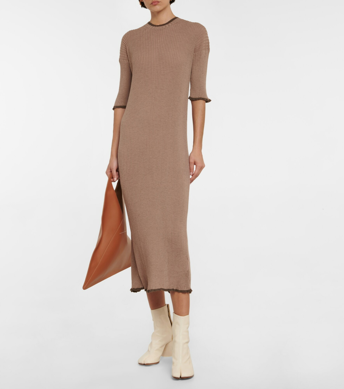 MM6 Maison Margiela - Ribbed-knit wool-blend midi dress MM6 Maison Margiela