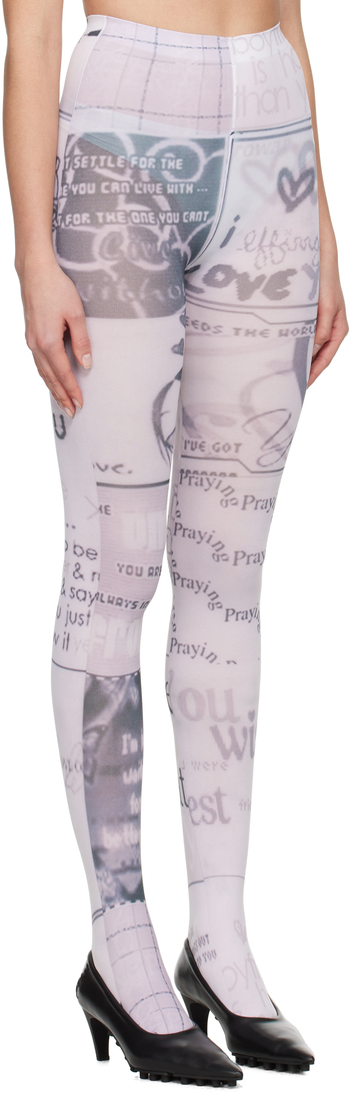 Praying SSENSE Exclusive White Comic Tights Praying