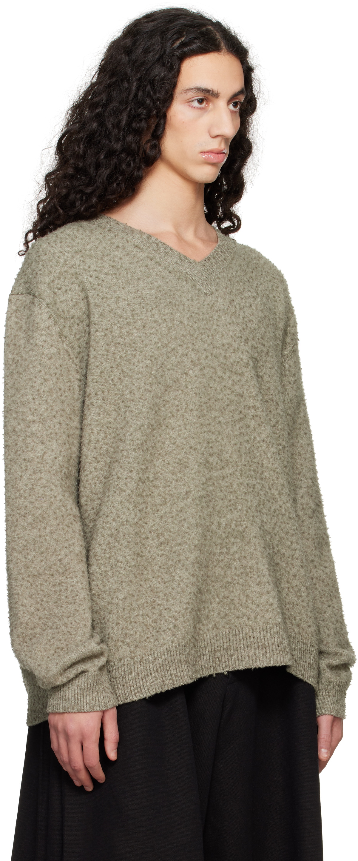 Maison Margiela Green Pilling Sweater Maison Margiela