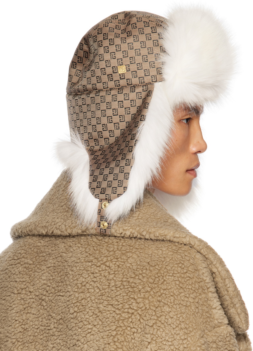 Balmain Brown Monogrammed Hat Balmain