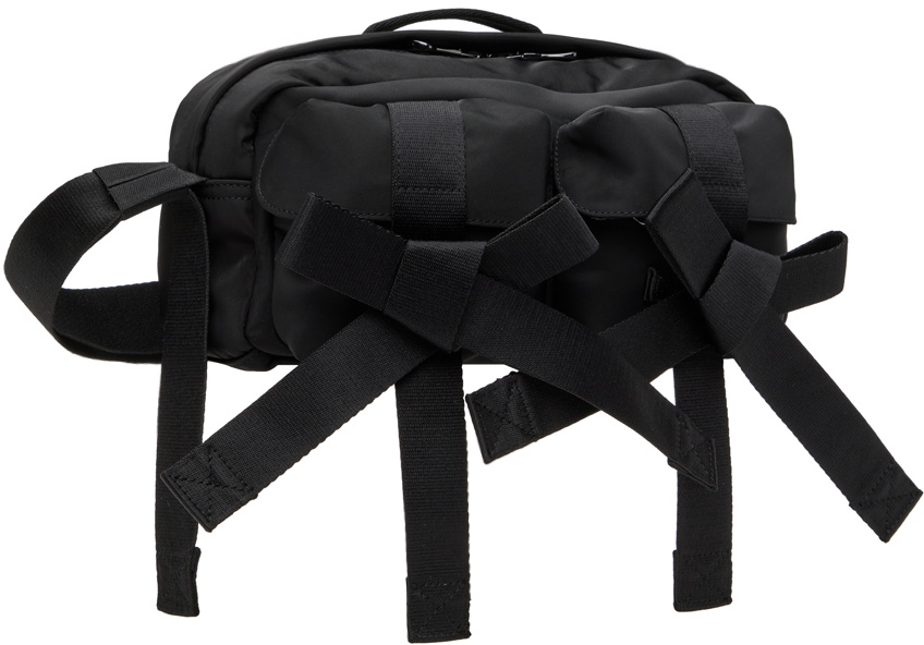 Simone Rocha Black Beaded Classic Bow Crossbody Bag Simone Rocha