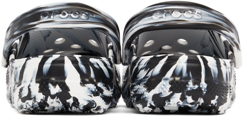 Crocs Black & White Classic Marbled Clogs Crocs