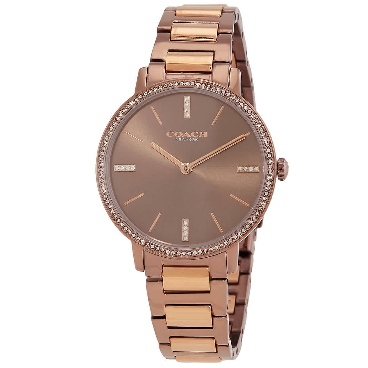 Coach Audrey Quartz Crystal Coffee Dial Ladies Watch 14503502 Coach
