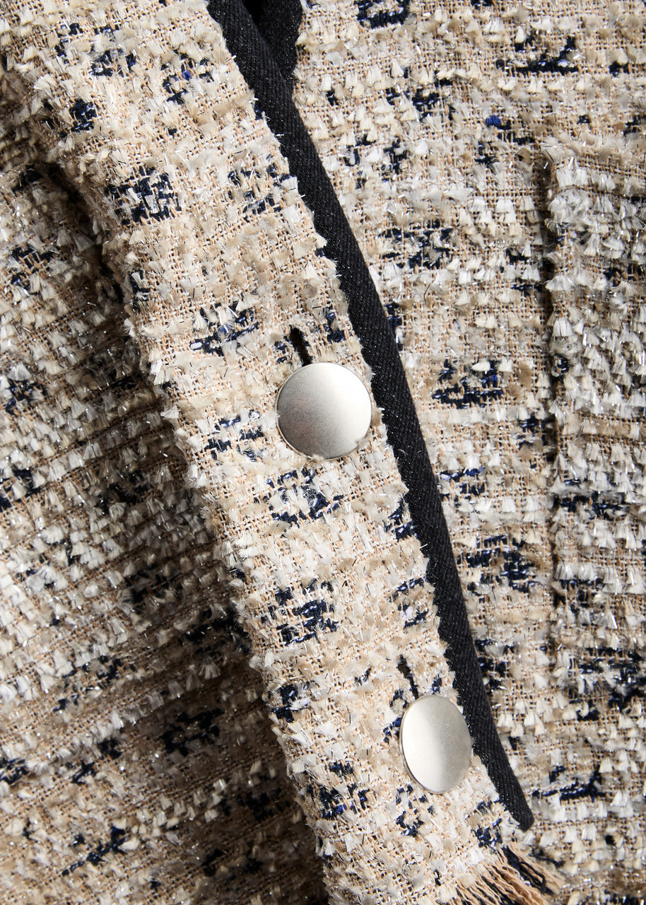 Forte_forte Metallic-weave Bouclé Tweed Jacket Beige Forte Forte
