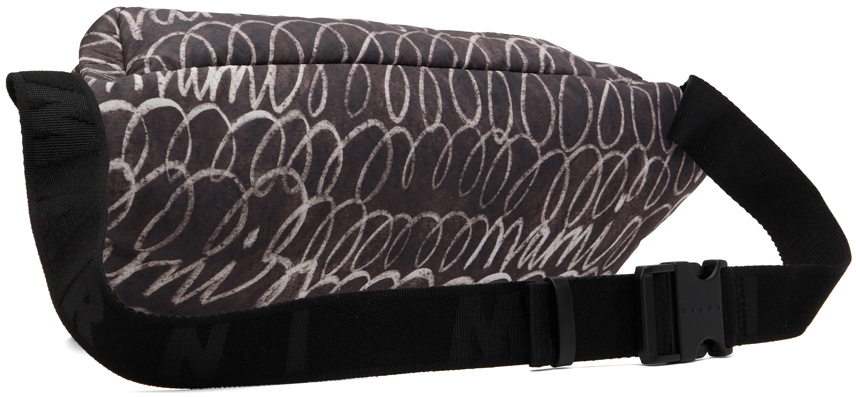 Marni Gray & White Scribble Print Puff Belt Pouch Marni