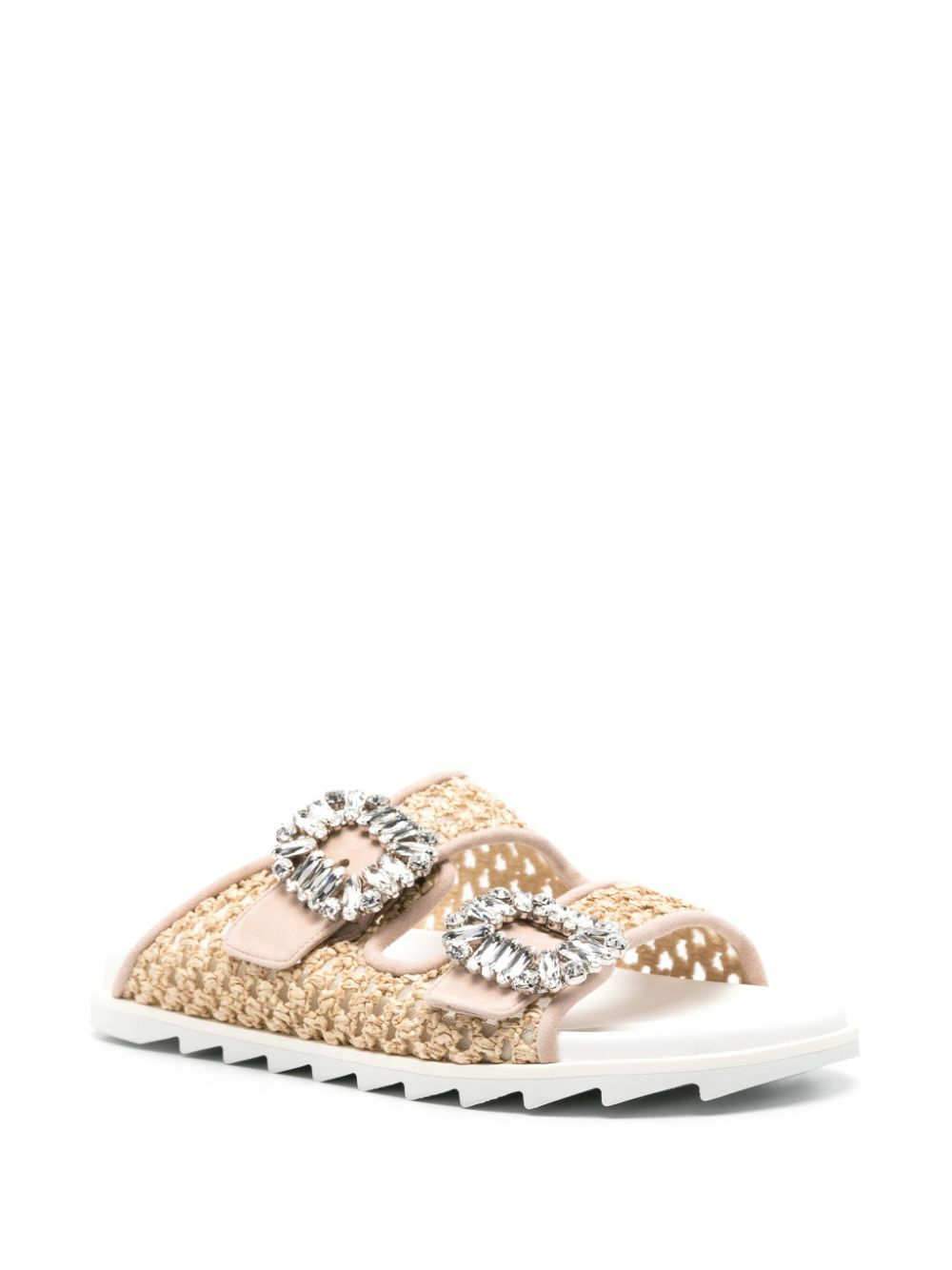ROGER VIVIER - Slidy Viv Raffia Sandals Roger Vivier