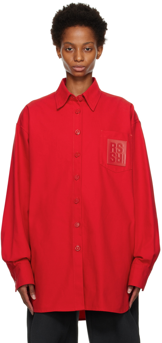 Raf Simons Red Oversized Shirt Raf Simons