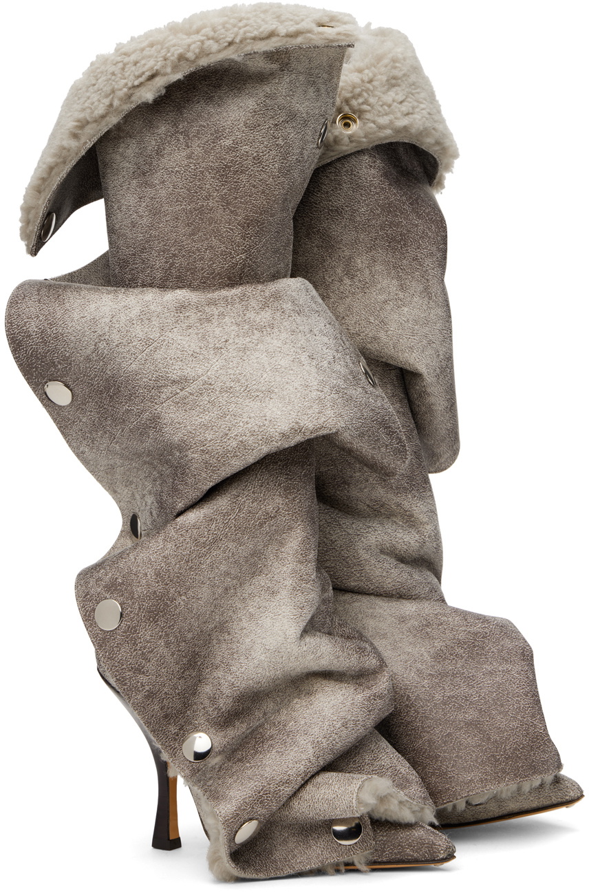 Y/Project Gray Snap Boots Y/Project