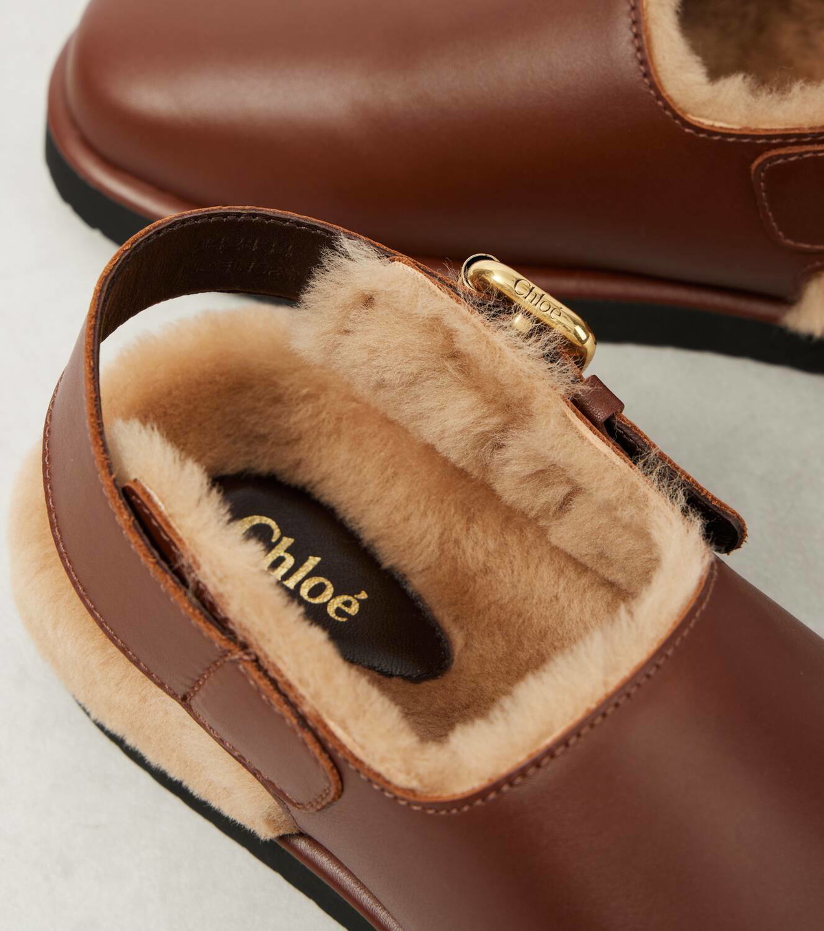 Chloé Nil shearling-lined leather mules Chloe