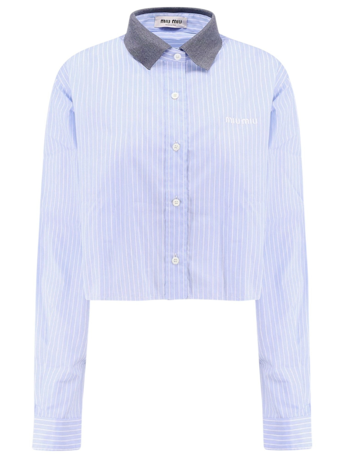 Miu Miu Blue Shirt Womens Miu Miu