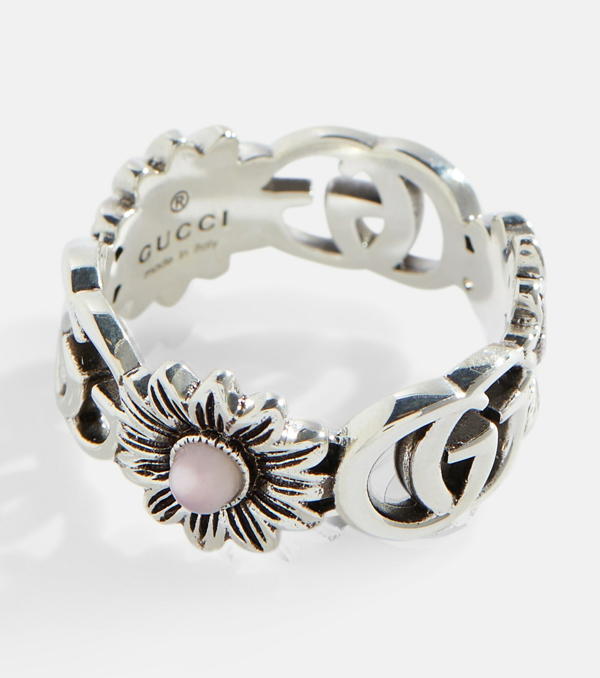 Gucci - GG Marmont sterling silver ring with pearls Gucci
