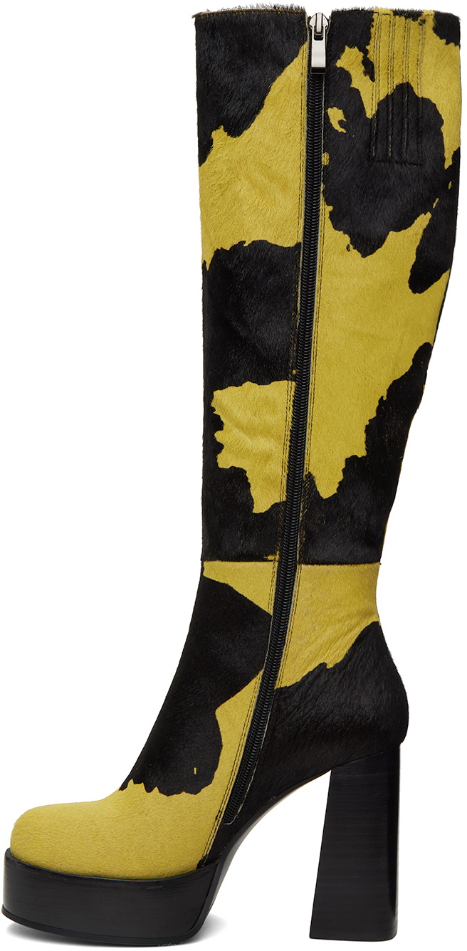 Sinead Gorey Yellow Cow Print Boots