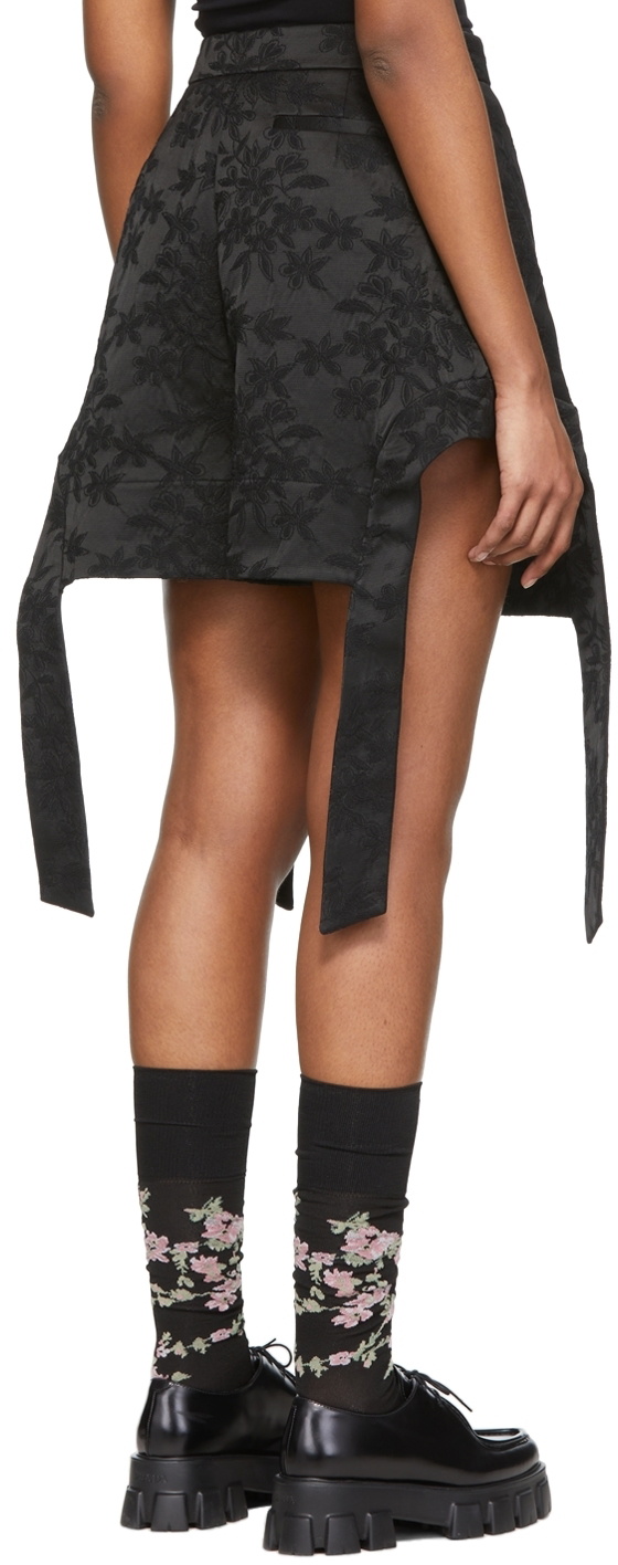 Simone Rocha Black Side Cut-Out Shorts Simone Rocha