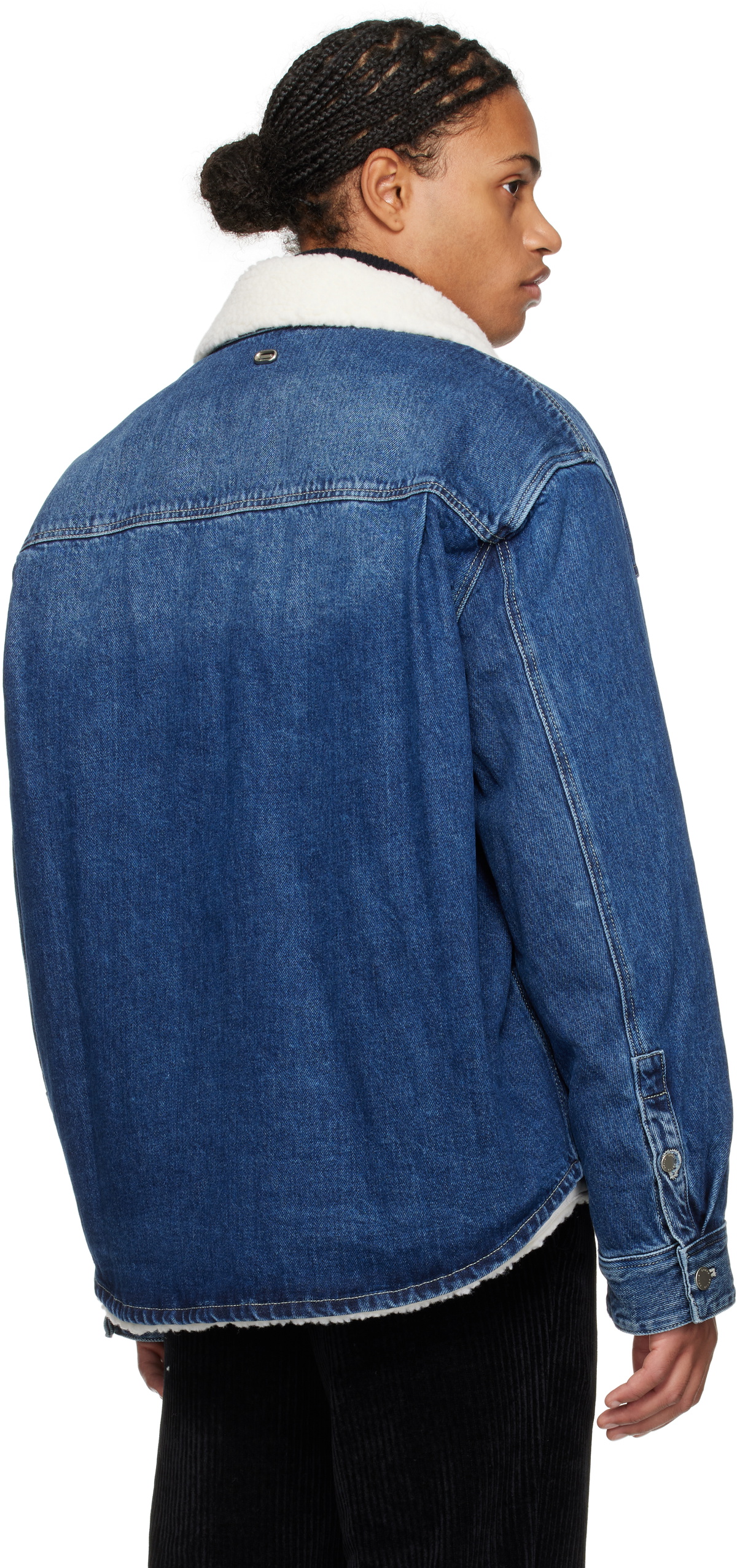 Solid Homme Blue Sherpa Denim Jacket Solid Homme