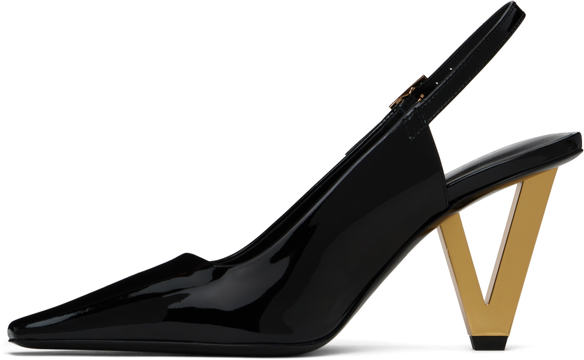 Versace Black V2025 Patent Slingback 85 mm Heels Versace