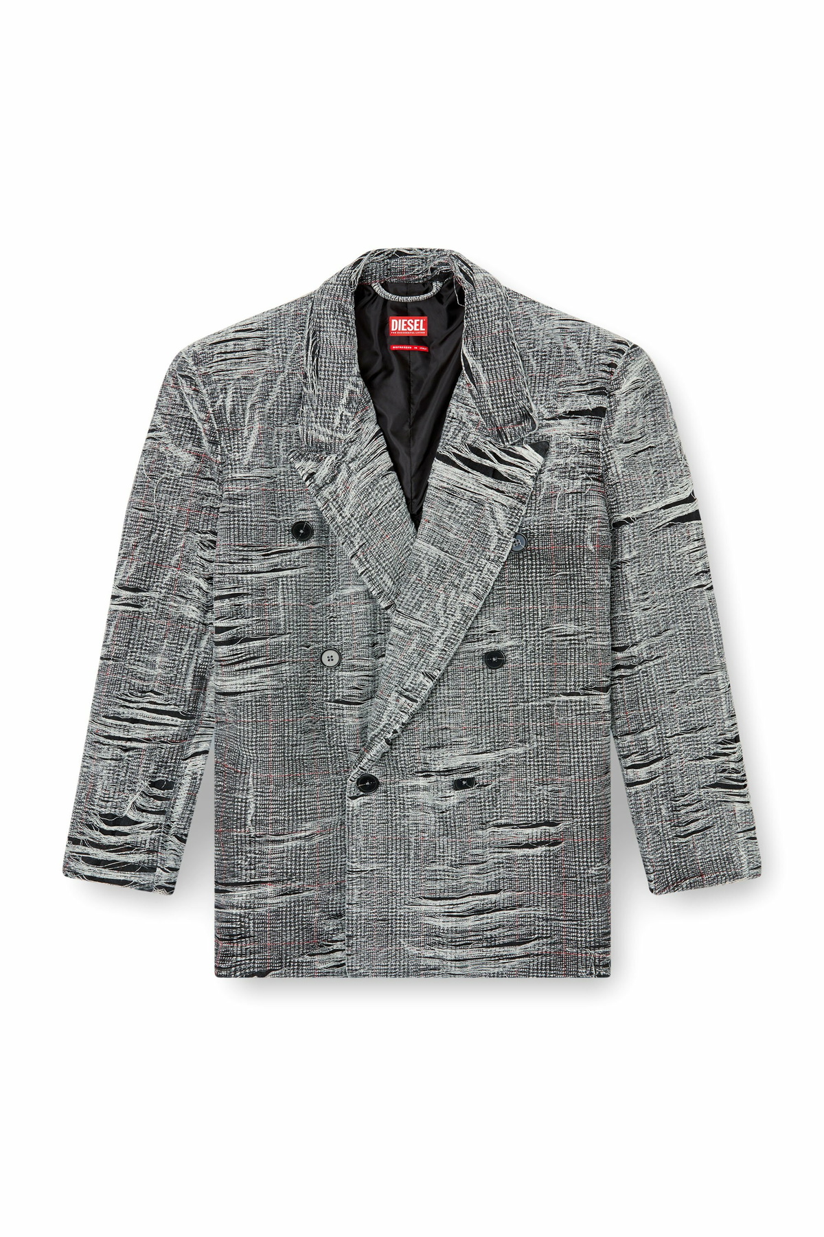 Diesel Blazer in distressed Prince of Wales denim - Denim Jackets Mens ...