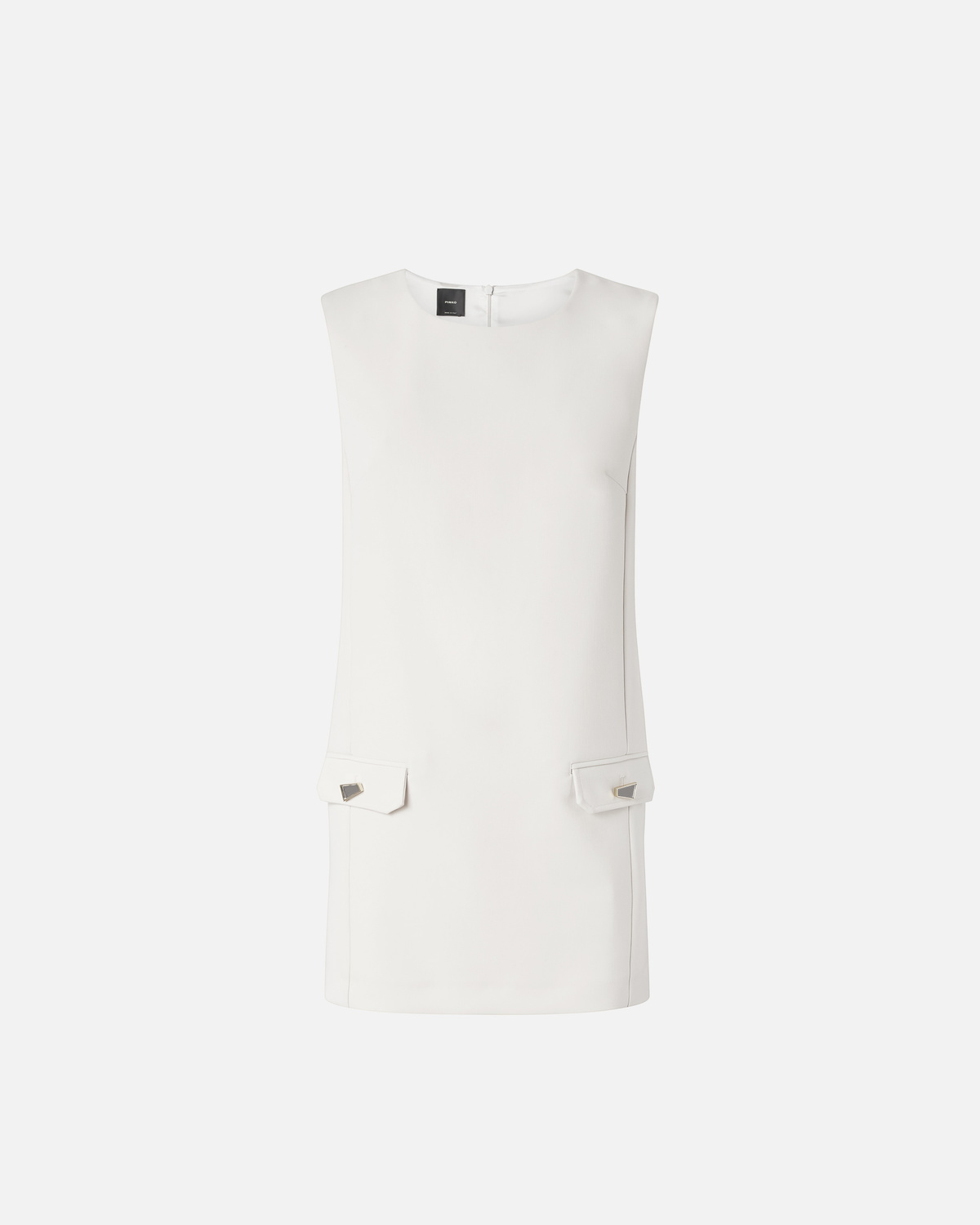 Pinko Short Sleeveless Dress With Front Flaps Fog Beige Pinko