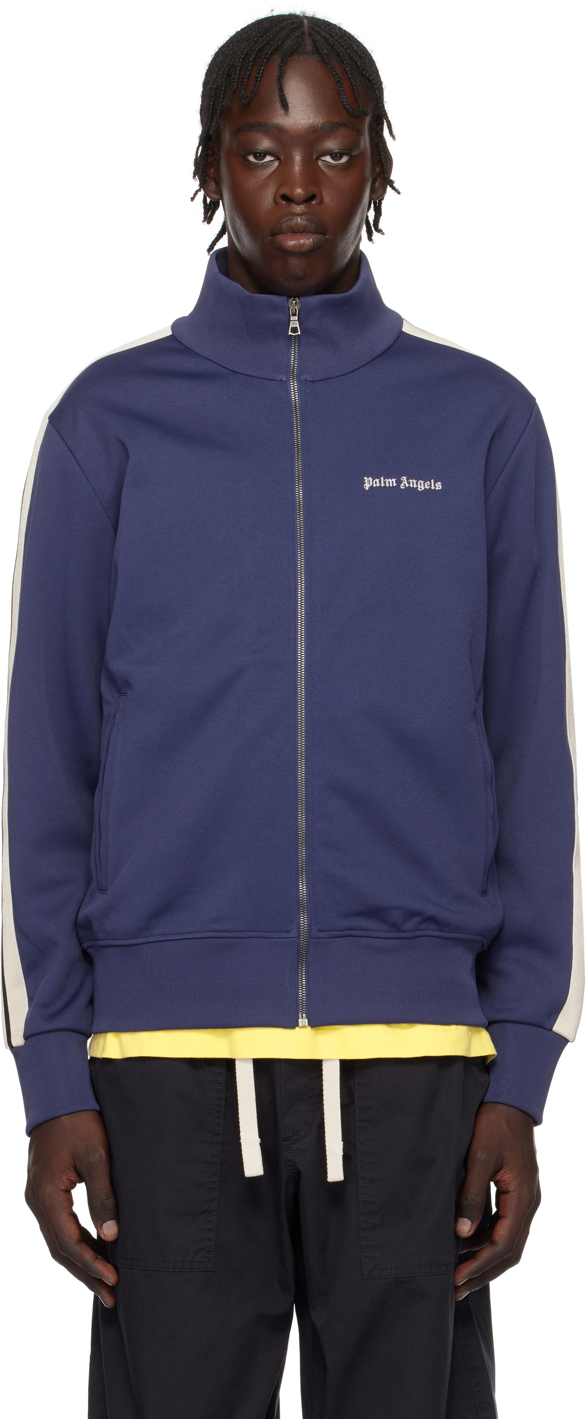 Palm Angels Navy Classic Logo Track Jacket Palm Angels
