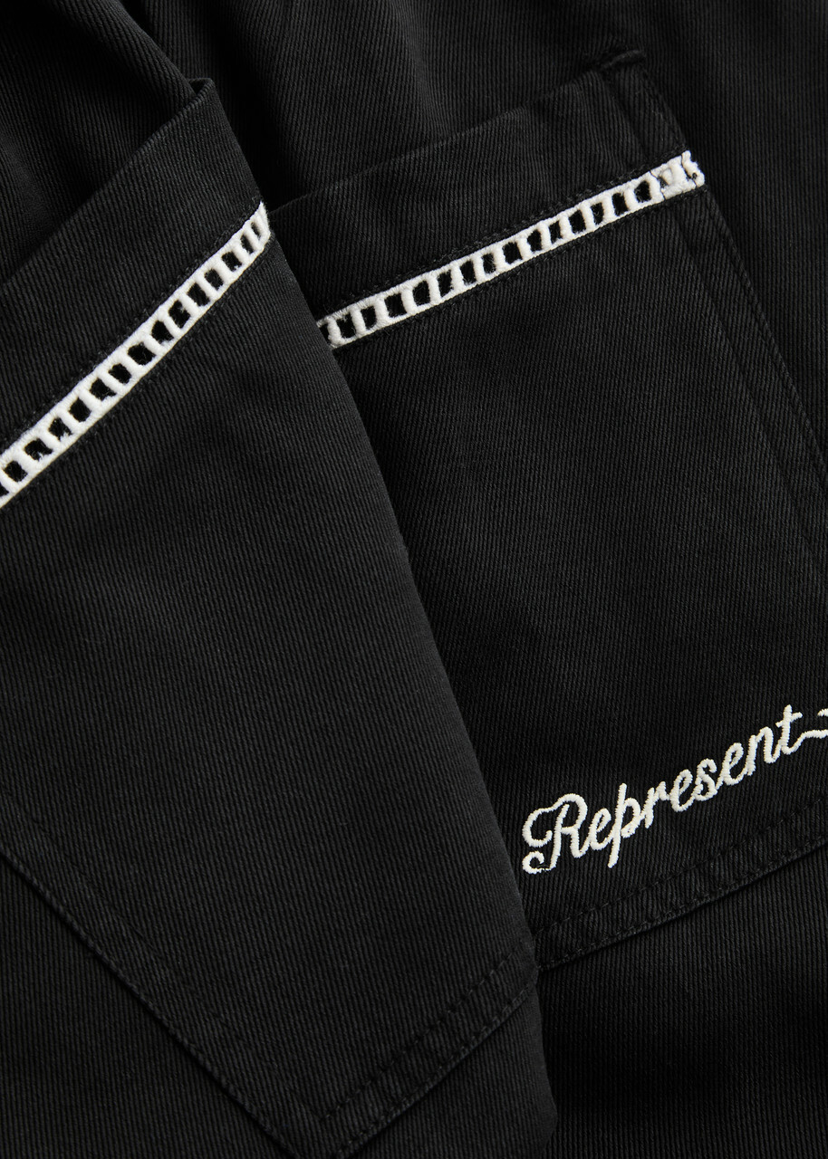 Represent Resort Logo-embroidered Twill Shorts Black Represent