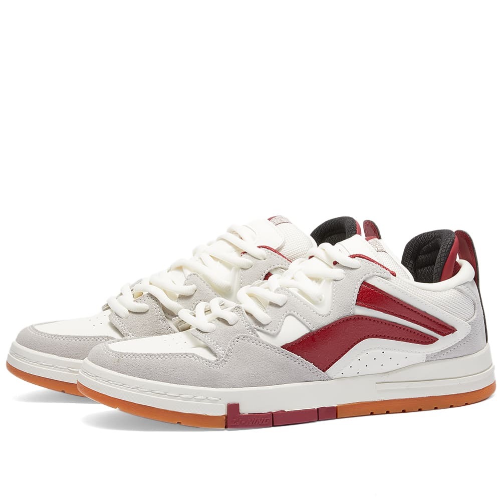 Li-Ning Men's Wave Pro Sneakers in Grey/Red/White Li-Ning