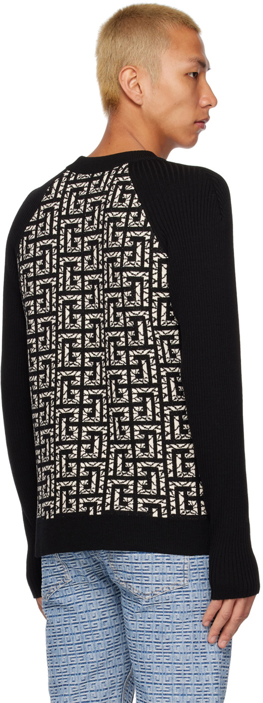 Balmain Black & White Monogram Sweater Balmain