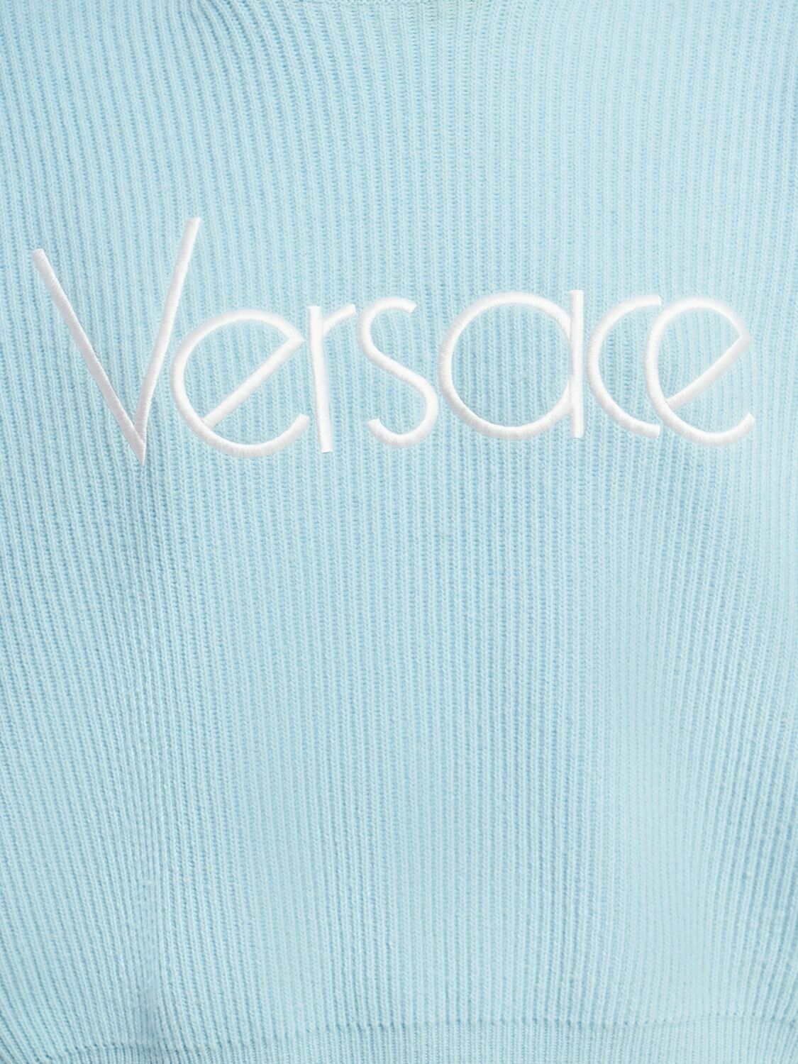 VERSACE - Logo Rib Knit Turtleneck Sweater Versace