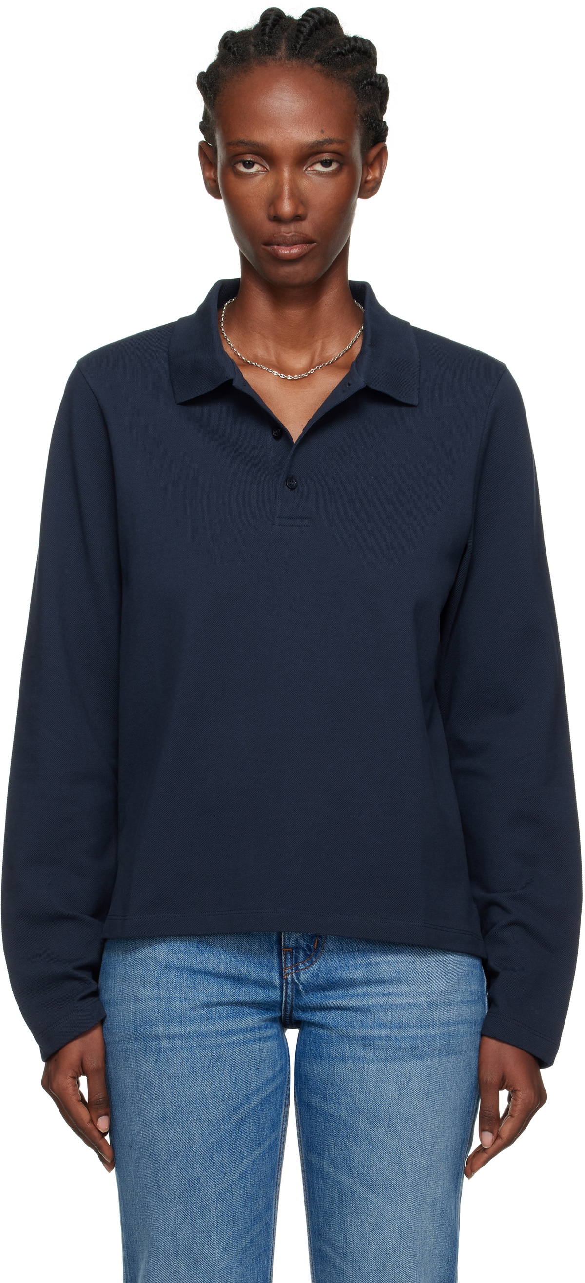 FLORE FLORE Navy Diana Polo FLORE FLORE