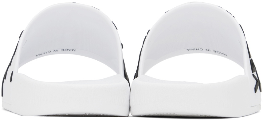 Versace Jeans Couture White Embossed Pool Slides Versace