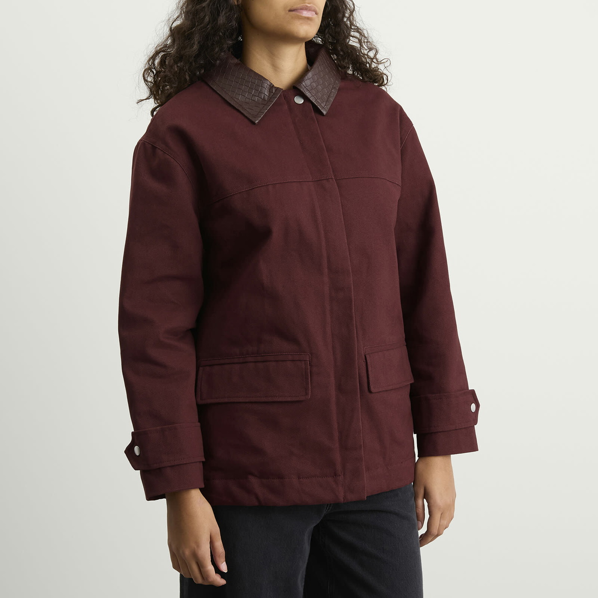 4th & Reckless Women's Sutton Shacket in Burgundy 4th & Reckless