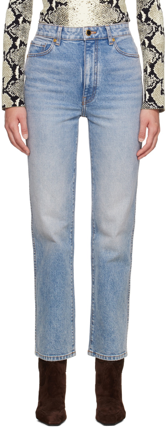 KHAITE Blue 'The Abigail' Stretch Jeans Khaite