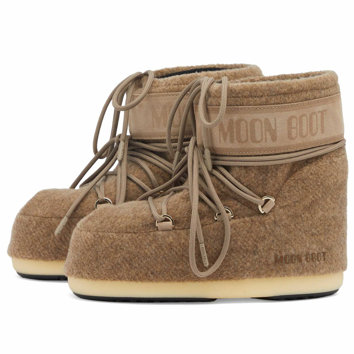 Moon Boot Women's Low Icon Felt in Beige Melange Moon Boot