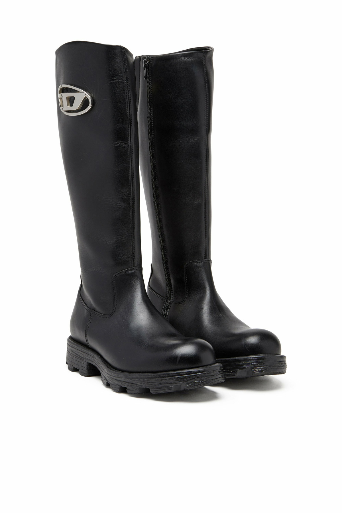 Diesel D-Hammer-Leather knee-high boots - Boots Womens in Black Diesel